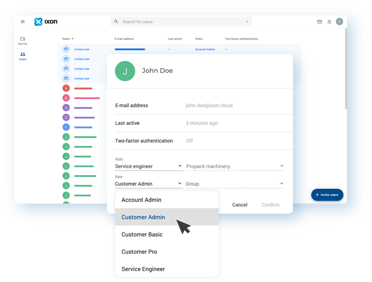 Advanced role-based access control | IXON Cloud