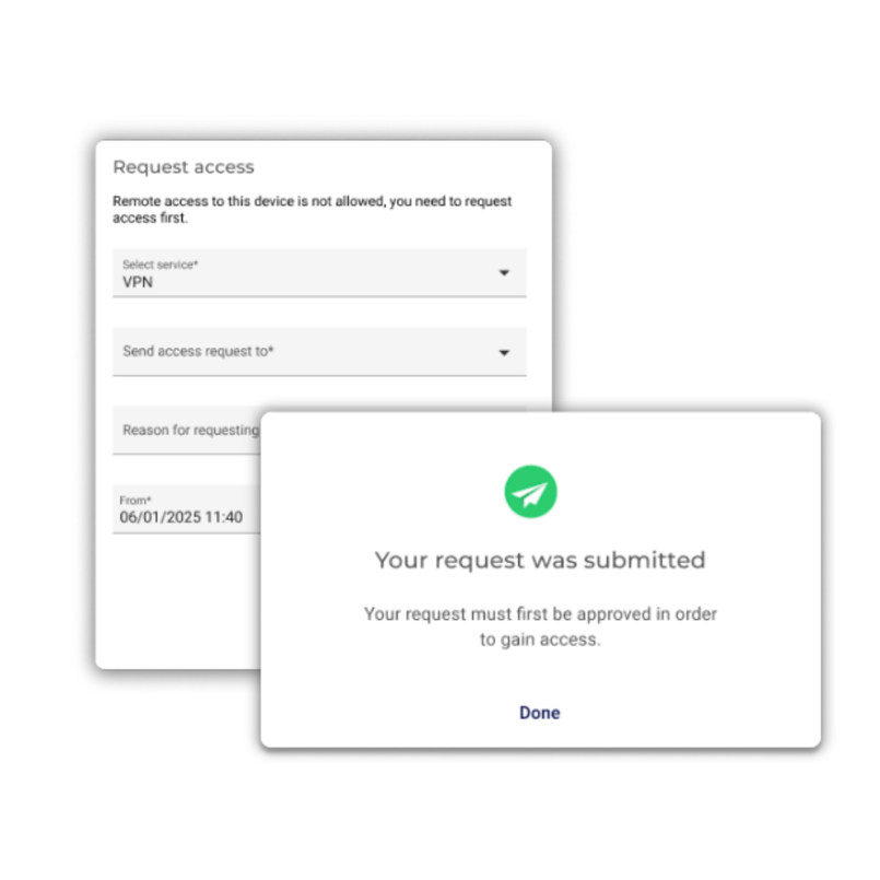 Easily get permission for remote access from your customer