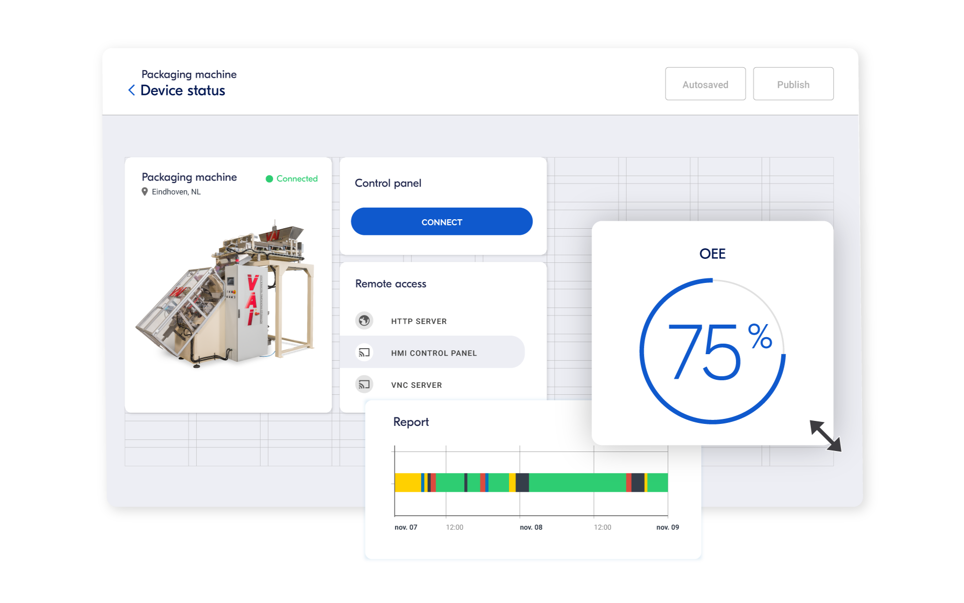 No-code interface studio for a customized IXON Cloud